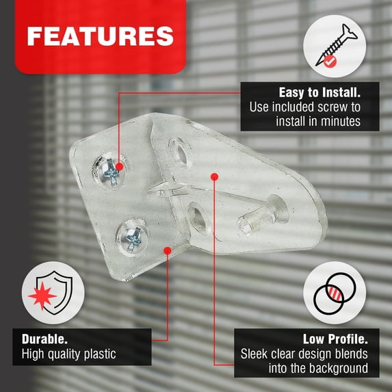 Amazing Drapery Hardware Plastic Hold Down Brackets with Integrated Pin ...