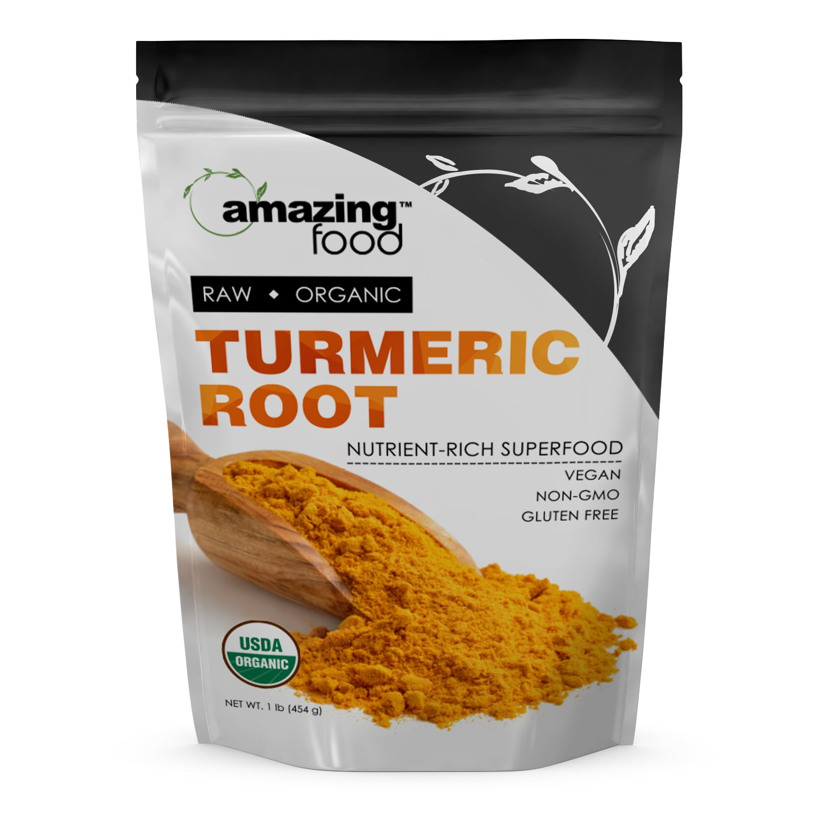 USDA Certified Organic Turmeric Root Powder, 16 Oz, 227 Servings, Non ...