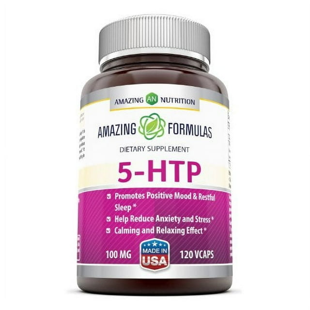 Amazing Formulas - Natural Pure Supplement, 5 HTP 100 Mg, 120 VCaps for ...