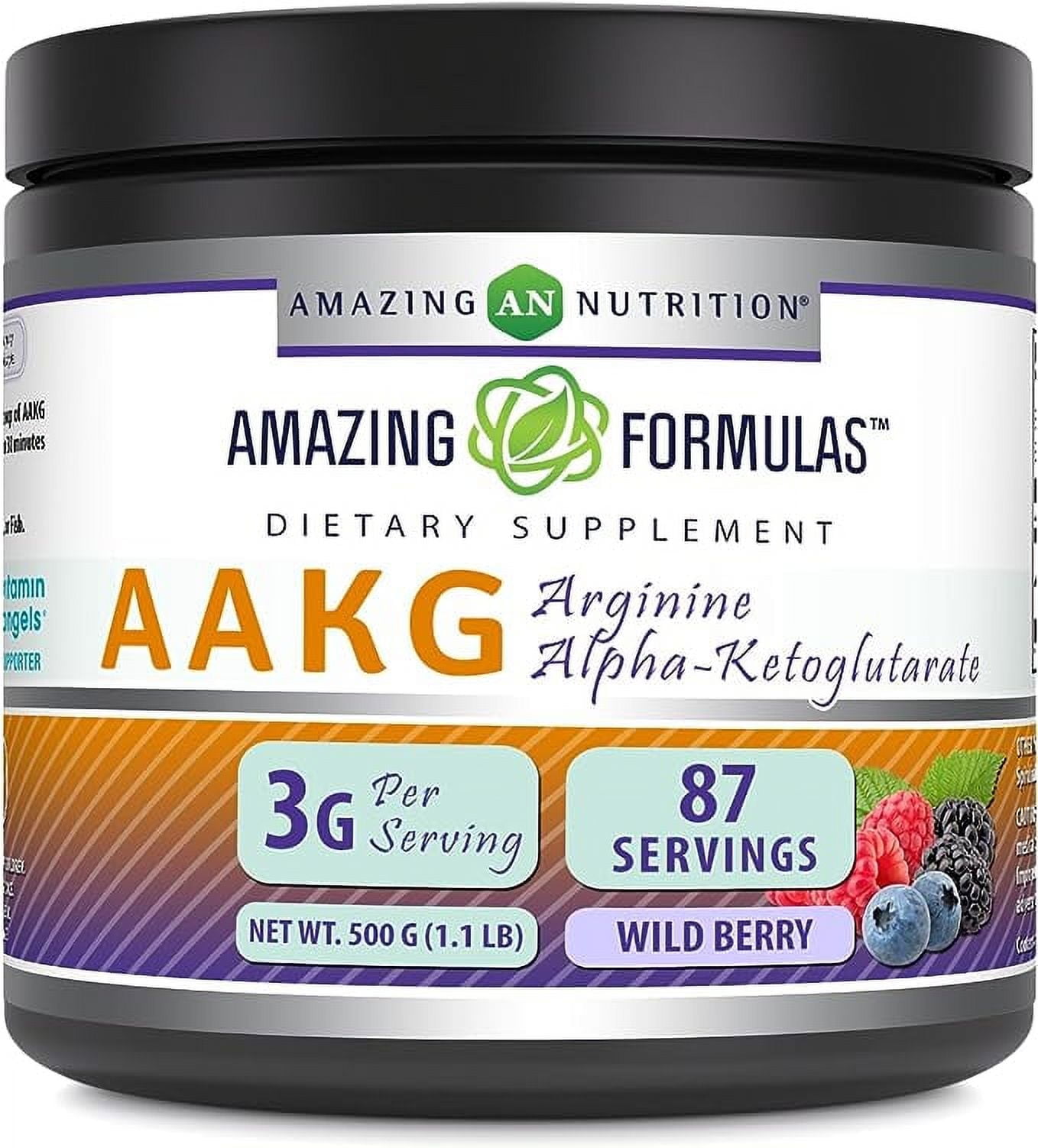 Amazing Formulas AAKG 500 Grams (1.1 Lb) Powder Supplement | Arginine ...