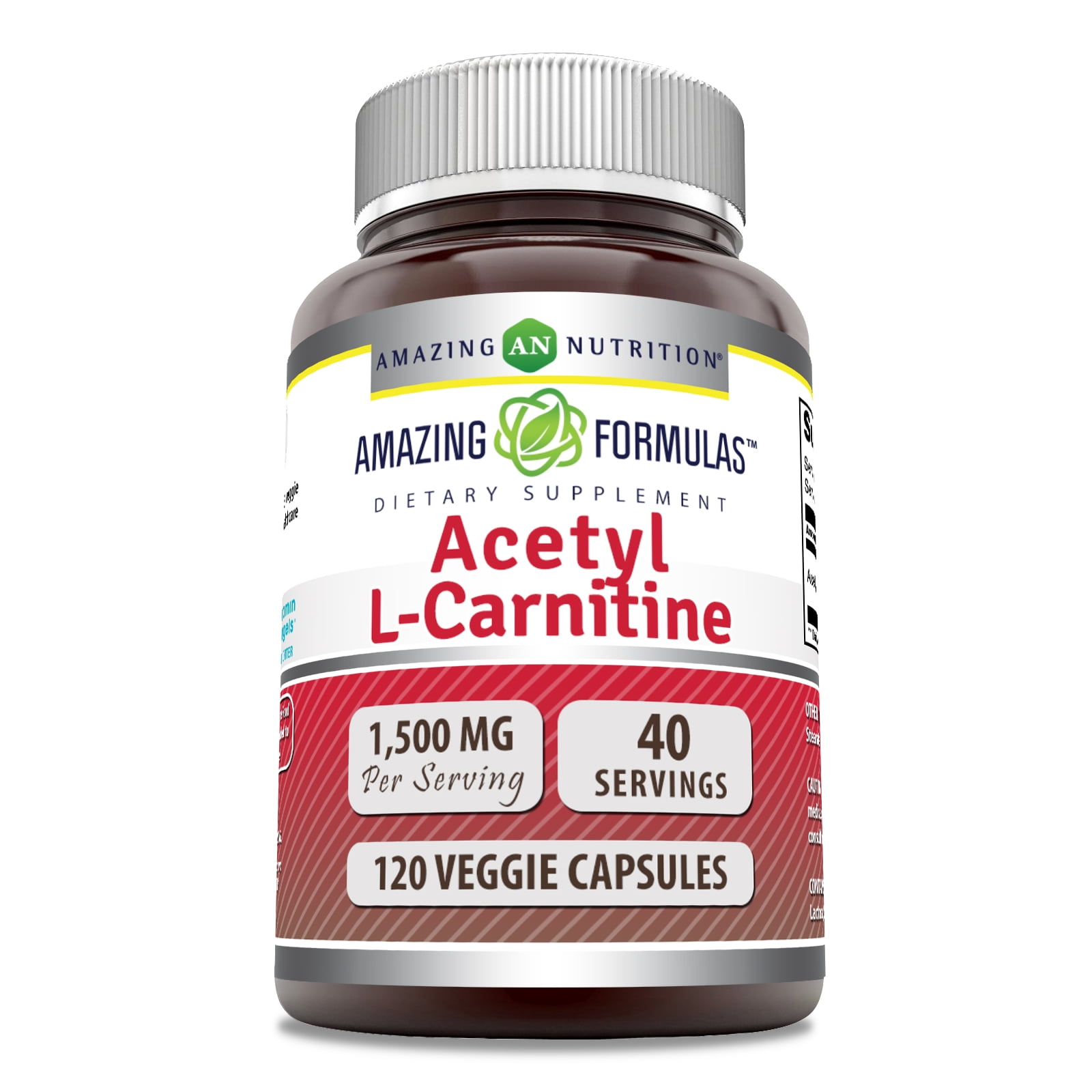 Amazing Formulas Acetyl L-Carnitine 1500 Mg Per Serving 120 Veggie ...
