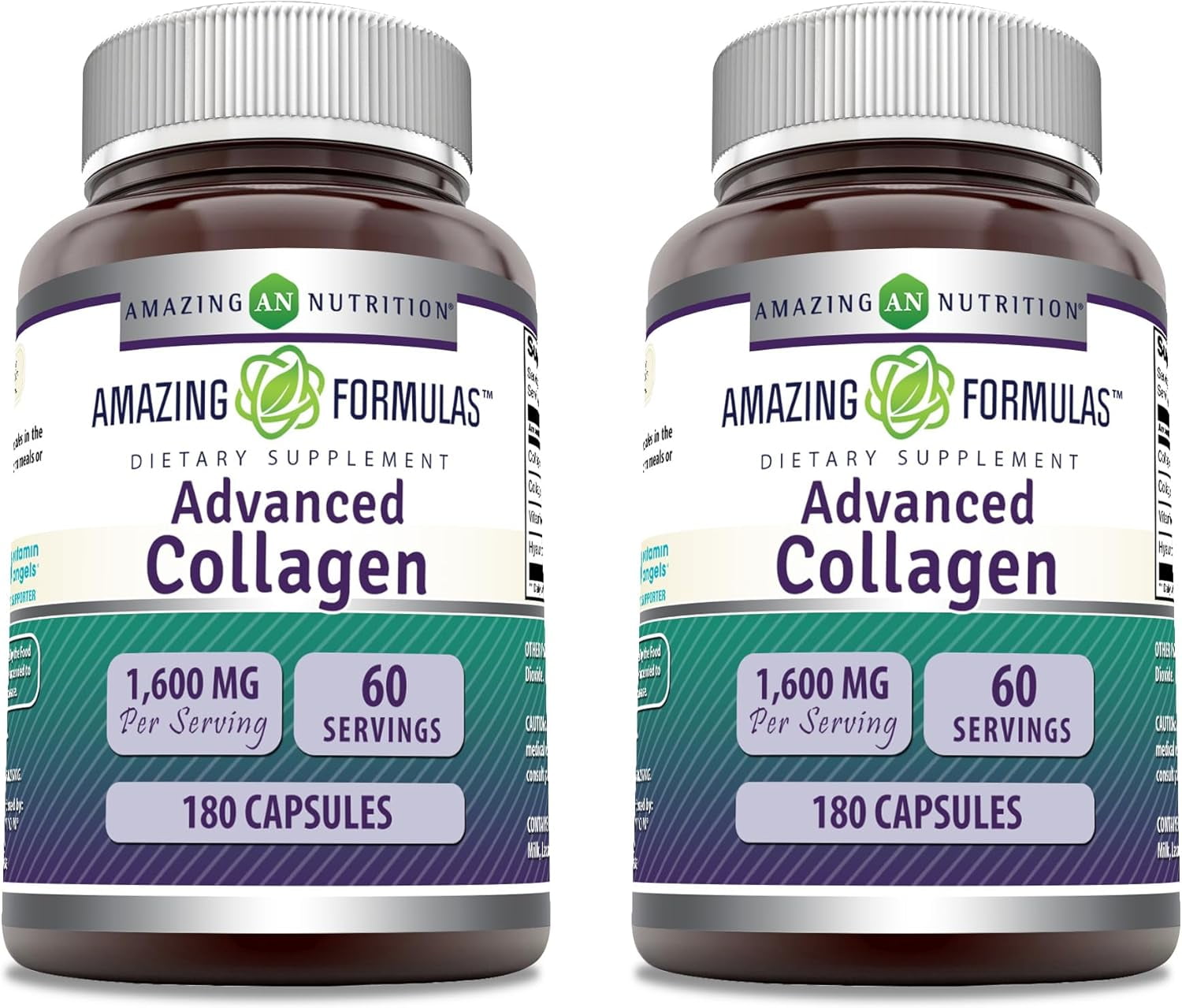 Amazing Formulas Advanced Collagen 1600mg Per Serving 180 Veggie Capsules Supplement | Collagen ...