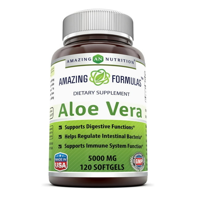 Amazing Formulas Aloe Vera 5000 Mg Dietary Supplement, 120 Vitamin Gel ...