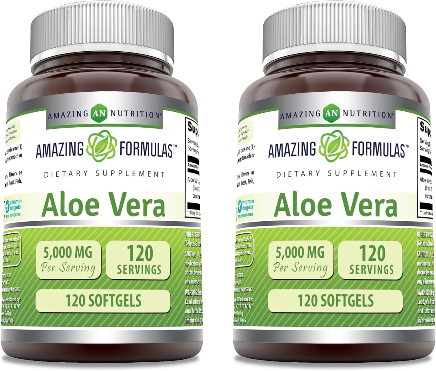 Amazing Formulas Aloe Vera 5000 Mg per Serving 120 Softgels Supplement ...