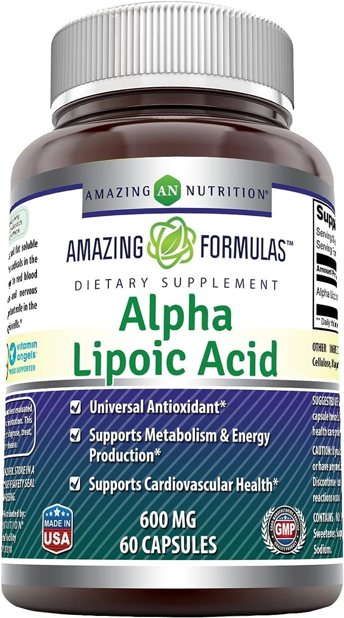 Amazing Formulas Alpha Lipoic Acid 600mg 60 Capsules Supplement | Non ...