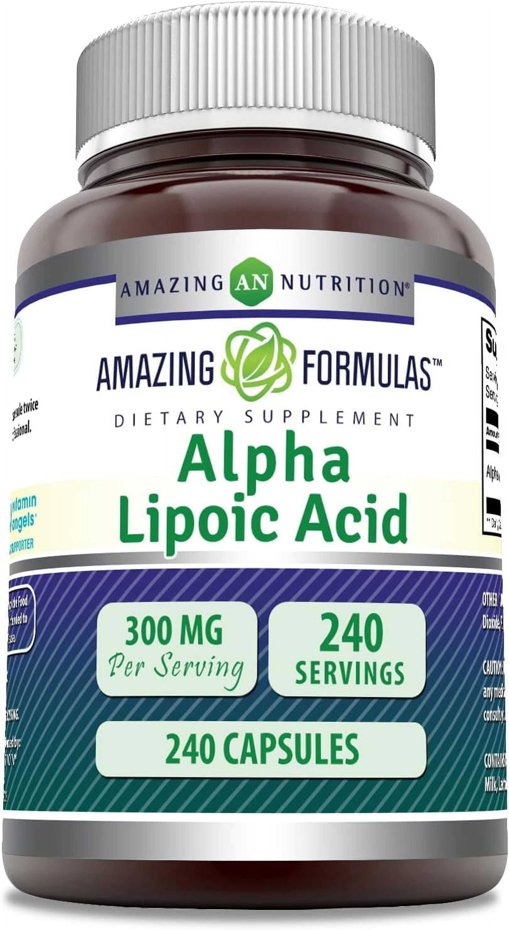 Amazing Formulas Alpha Lipoic Acid Capsules, 300mg, 240 Count, Non-GMO ...