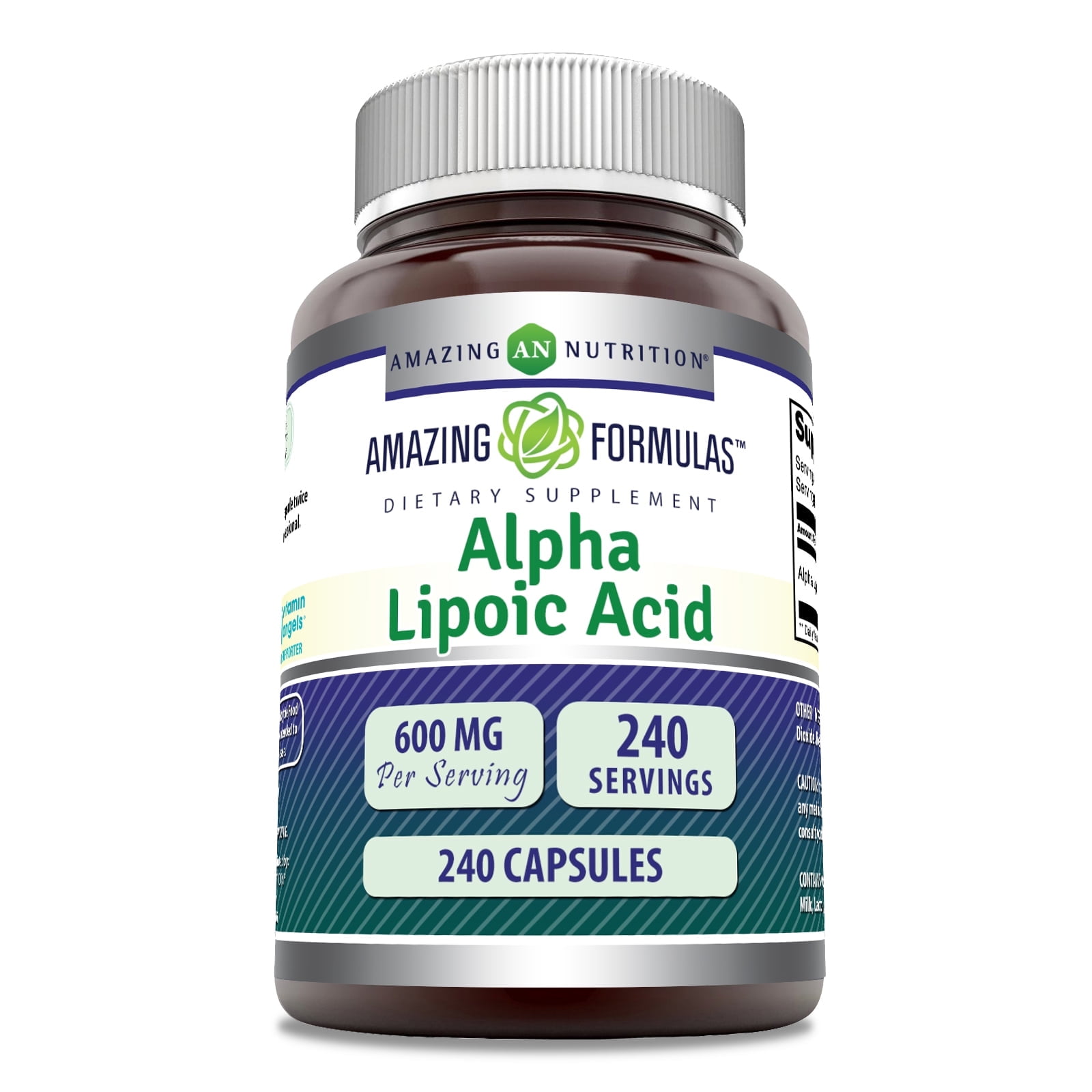 Amazing Nutrition Alpha Lipoic Acid Capsules, 600 mg Per Serving, 240 ...