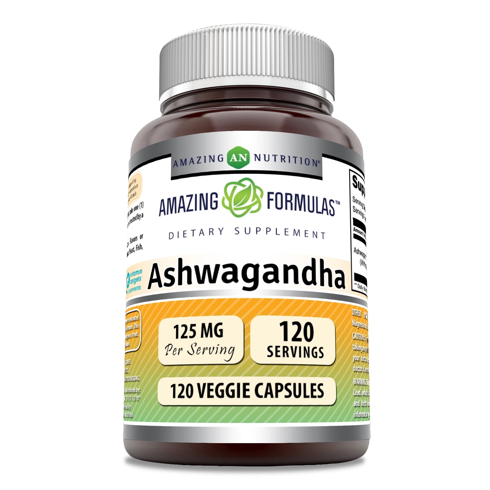 Amazing Formulas Ashwagandha Extract 125mg 120 Veggie Capsules | Non ...
