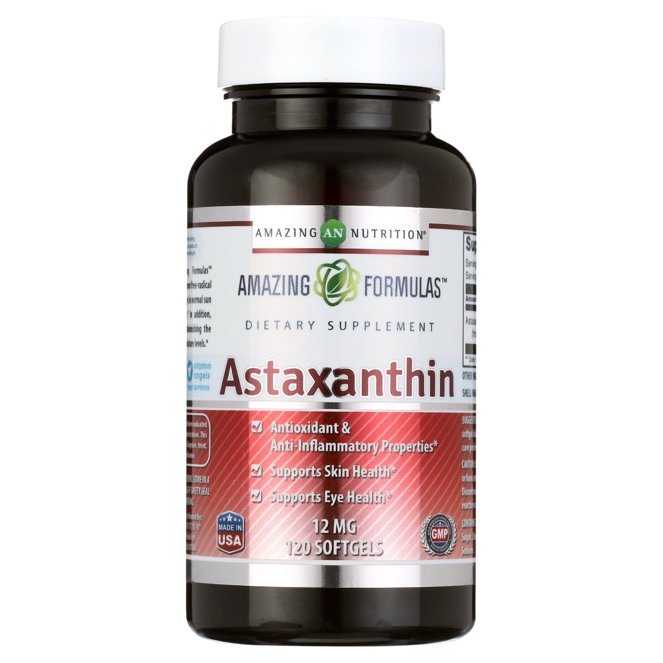 Amazing Formulas- Astaxanthin Dietary Supplement 12mg 120 Softgels ...