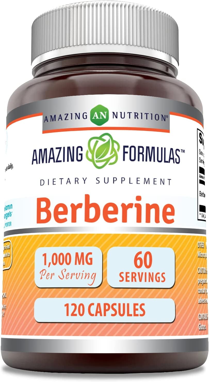 Amazing Formulas Berberine 1000mg Per Serving 120 Capsules Supplement ...