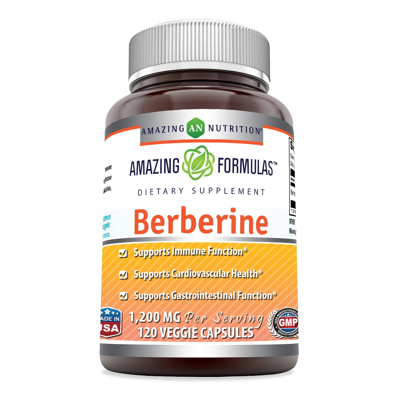 Amazing Formulas Berberine Supplement - 1200 mg/serving, 120 Veggie ...