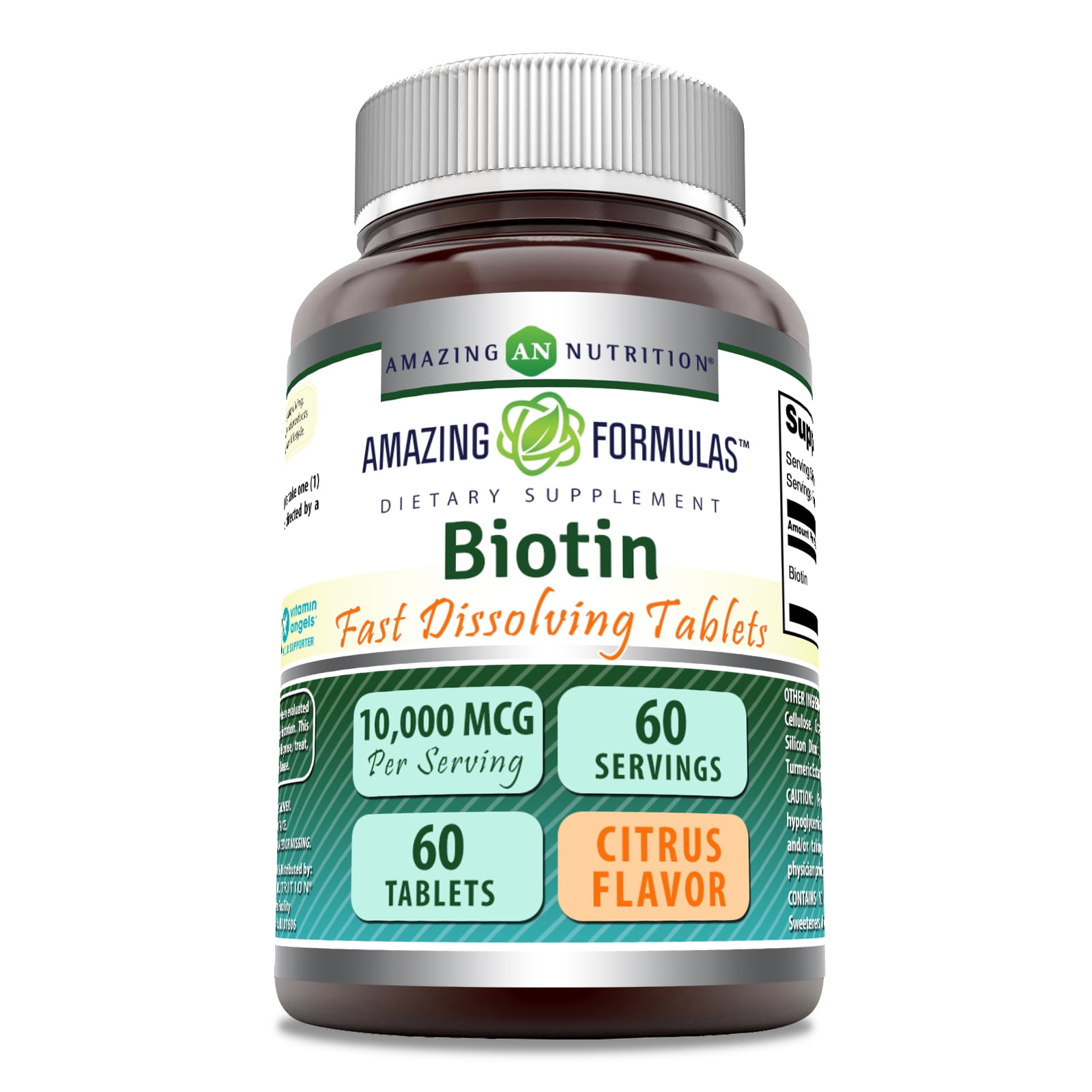 Amazing Formulas Biotin 10000MCG Fast Dissolving 60 Tablets | Citrus ...