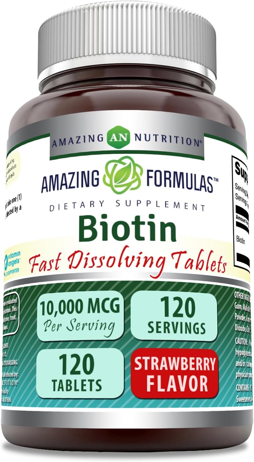 Amazing Formulas Biotin Fast Dissolving Tablets - 10000 MCG Tablets (60 Count, Citrus Flavor ...