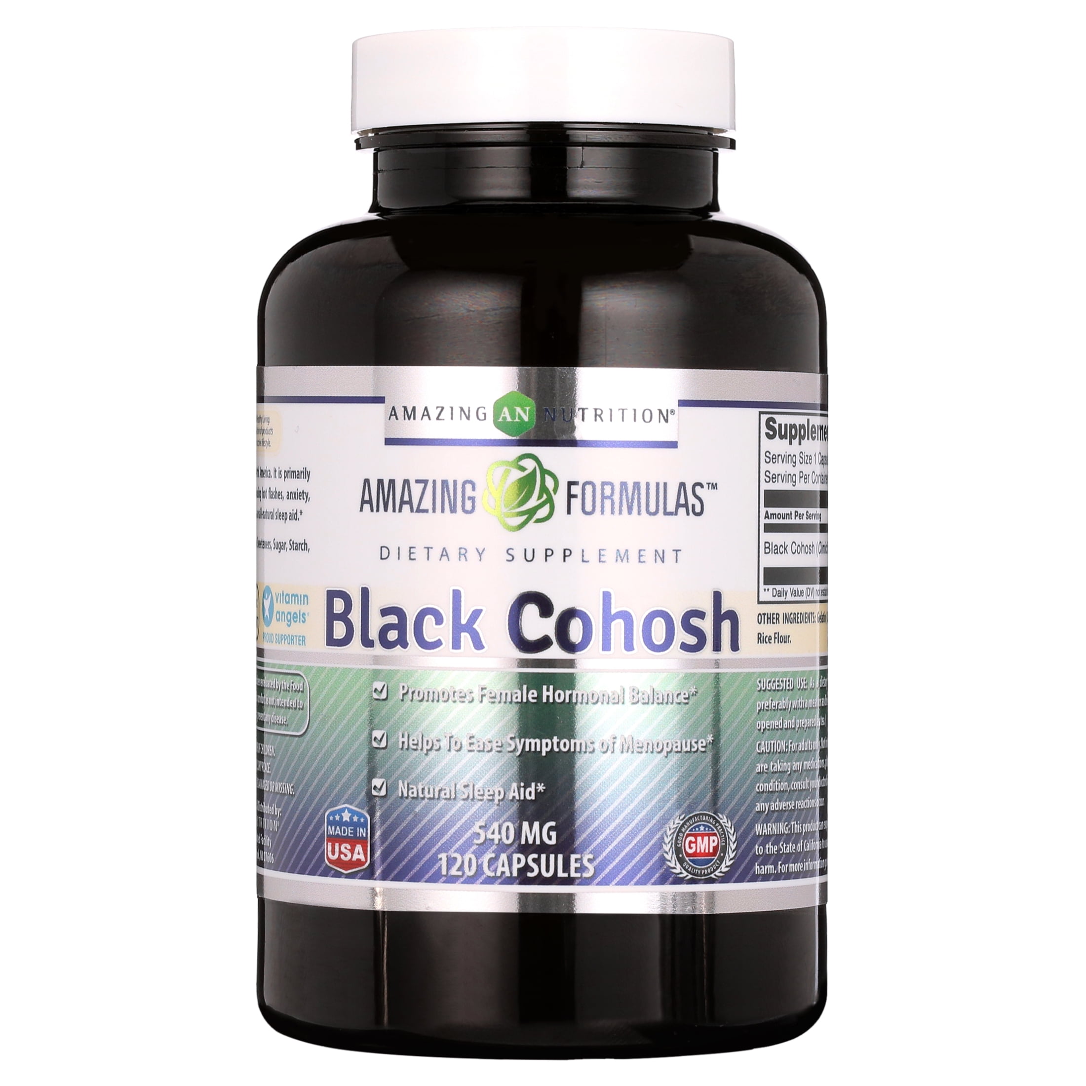 Amazing Formulas Black Cohosh 540 Mg Capsules for Menopause Relief ...