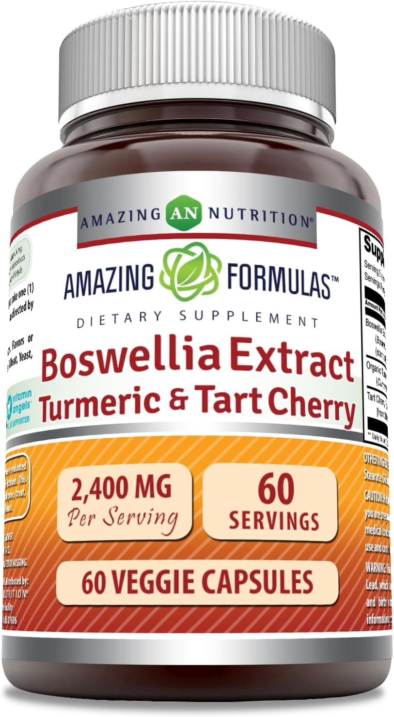 Amazing Formulas Boswellia Extract Turmeric and Tart Cherry 2400 Mg Per ...