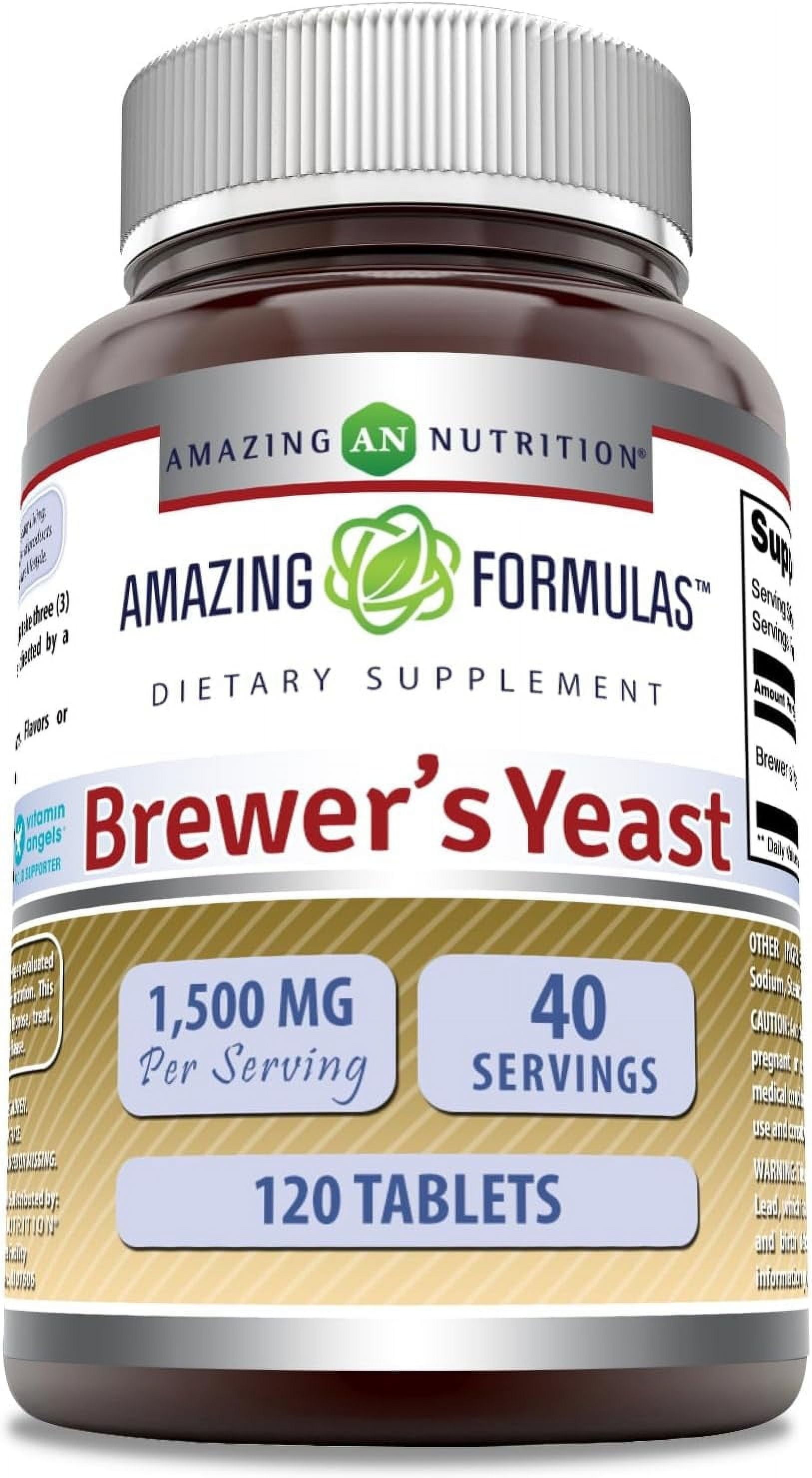Amazing Formulas Brewer's Yeast 1500mg - 120 Tablets Dietary Supplement ...