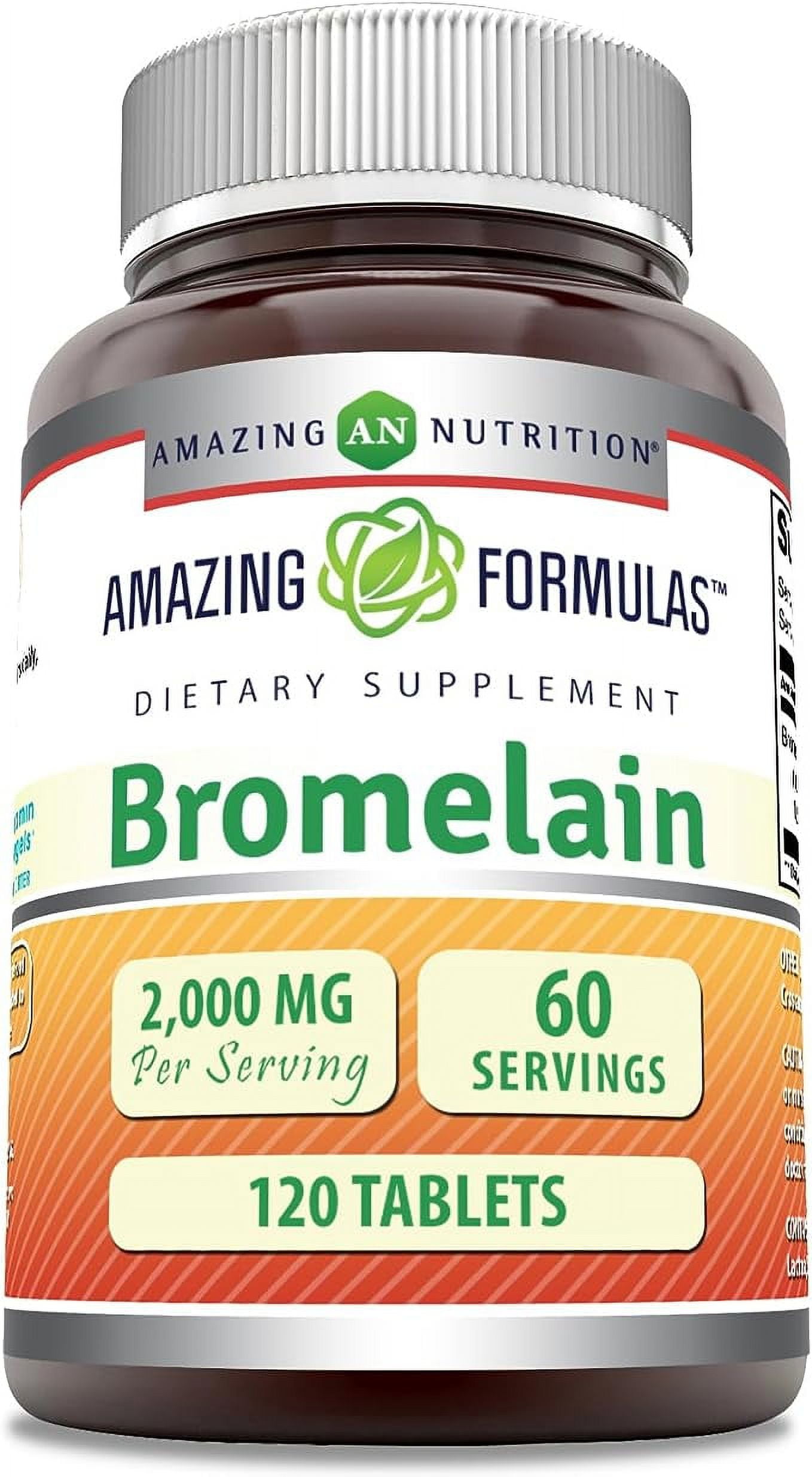 Amazing Formulas Bromelain Supplement, 2000 mg Per Serving, 120 Tablets ...