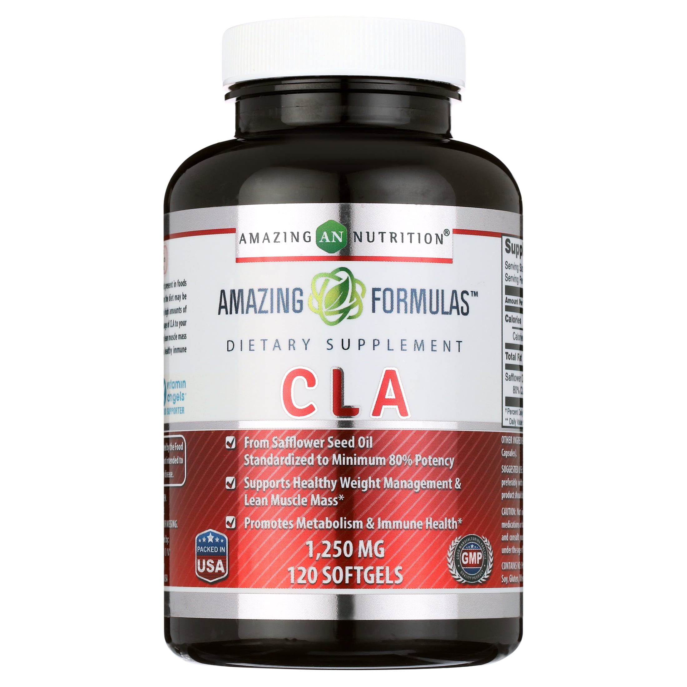 Amazing Formulas CLA 1250 Mg Dietary Supplement - 120 Softgels, Lean ...