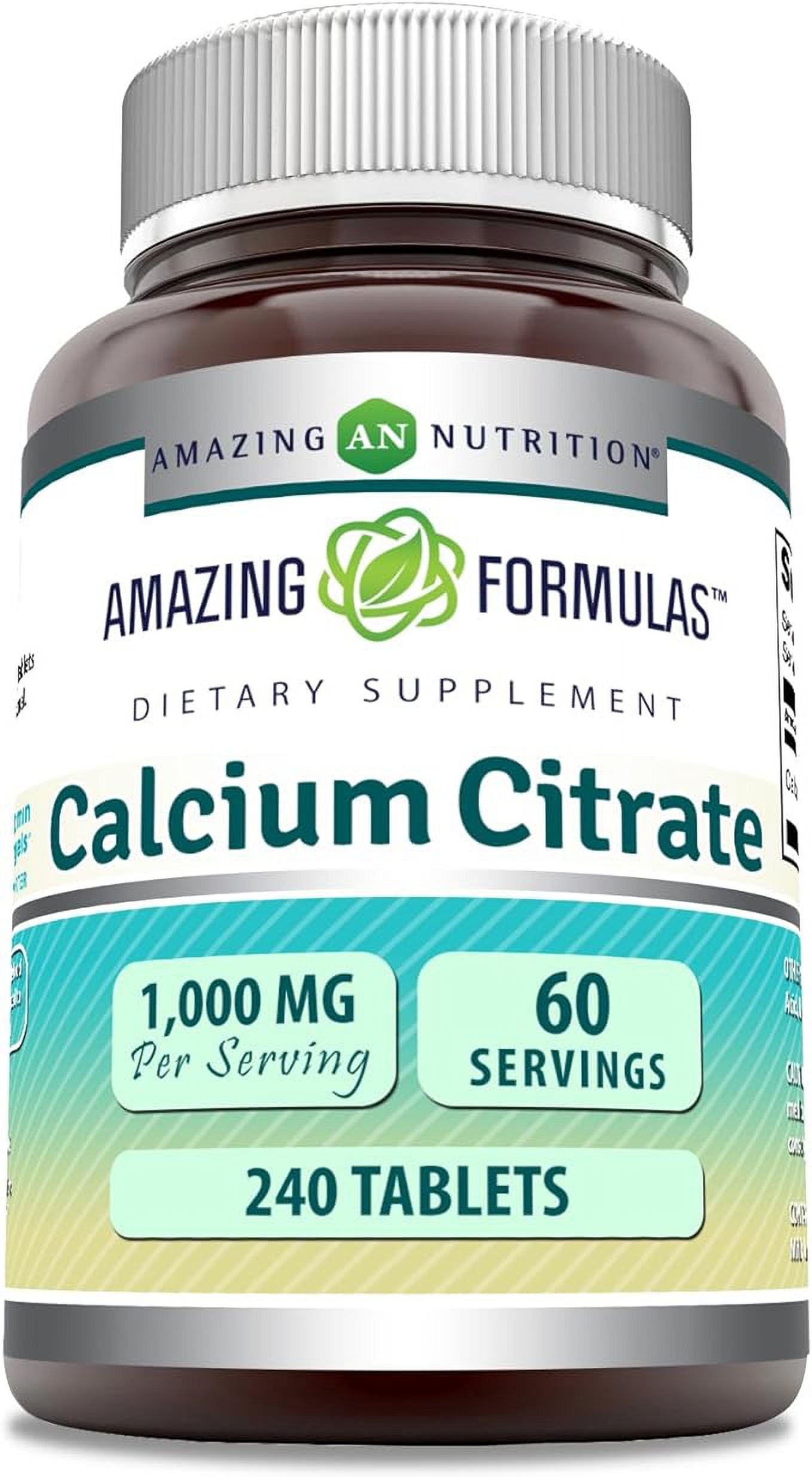 Amazing Formulas Calcium Citrate Supplement, 1000mg Per Serving, 240 ...