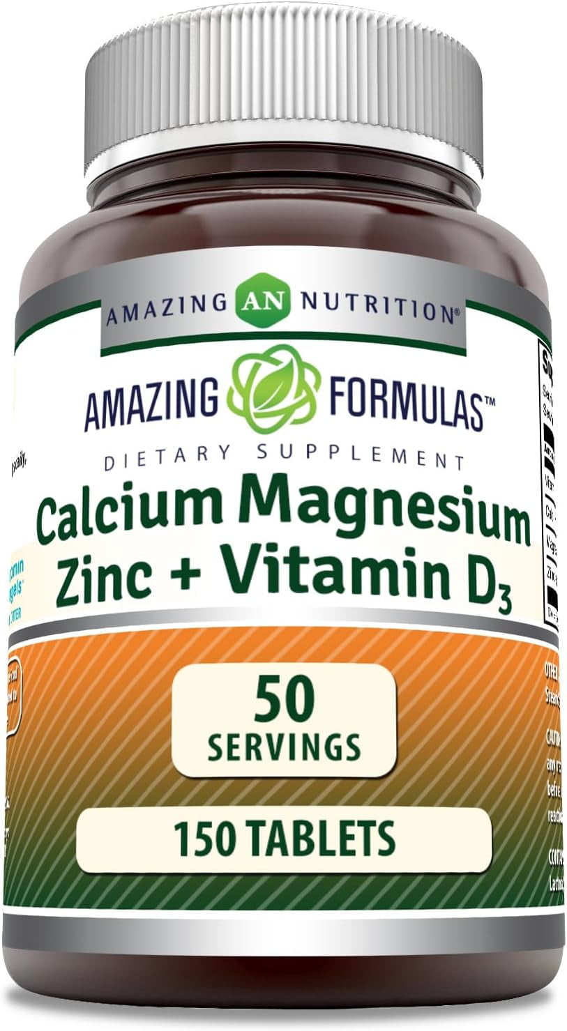 Amazing Formulas Calcium (CAL) Magnesium (MAG) Zinc + D3 - 150 Tablets ...
