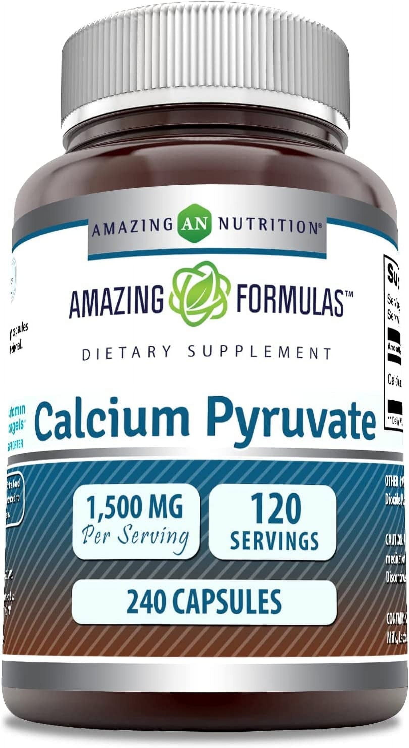 Amazing Formulas Calcium Pyruvate 1500mg Per Serving 240 Capsules ...