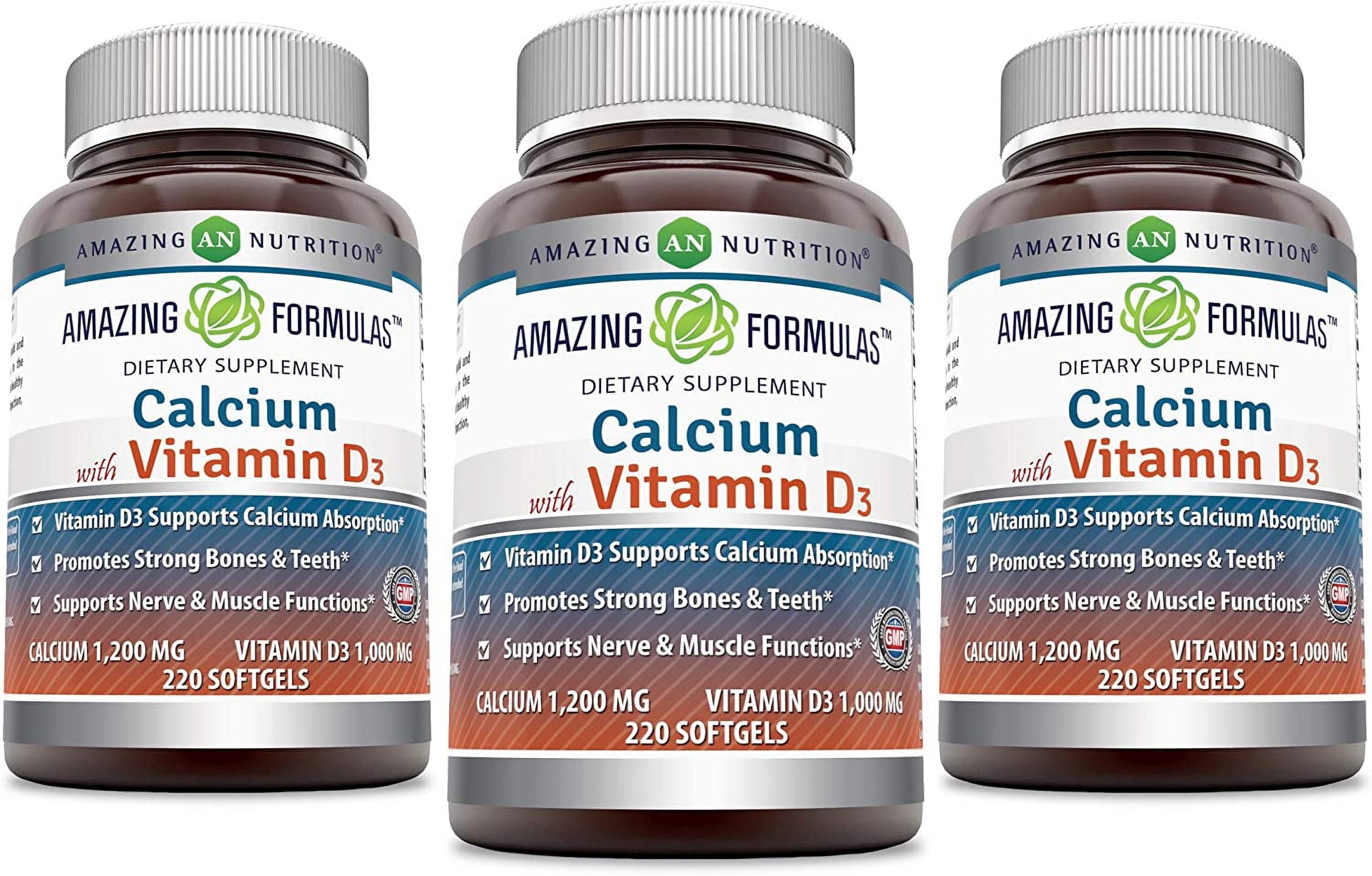 Amazing Formulas Calcium with Vitamin D3 - Calcium 1200 Mg, Vitamin D3 ...