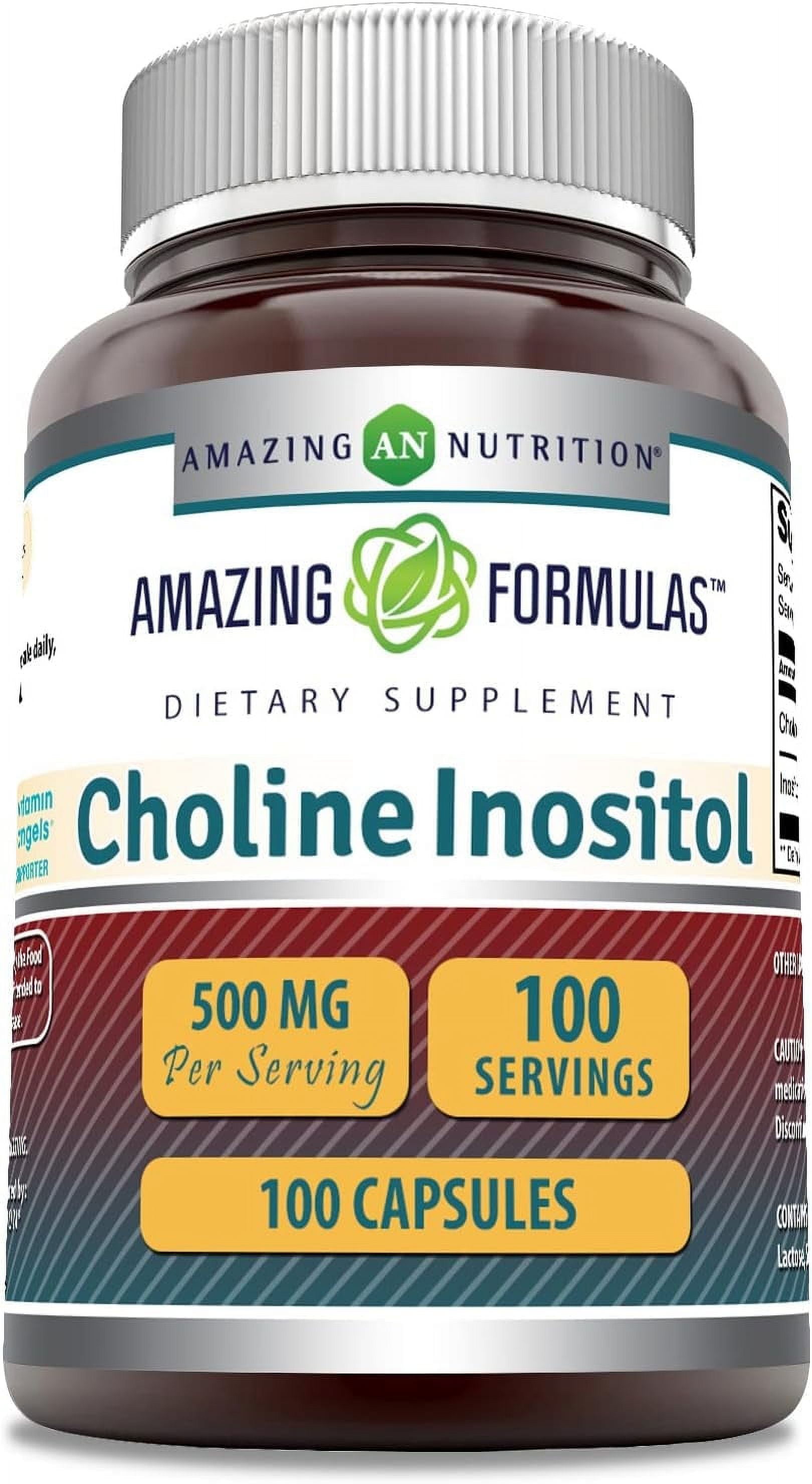 Amazing Formulas Choline Inositol Supplement 500 mg 100 Capsules ...