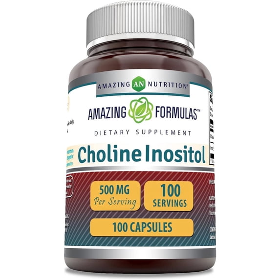 Amazing Formulas Choline Inositol Supplement 500 mg 100 Capsules ...