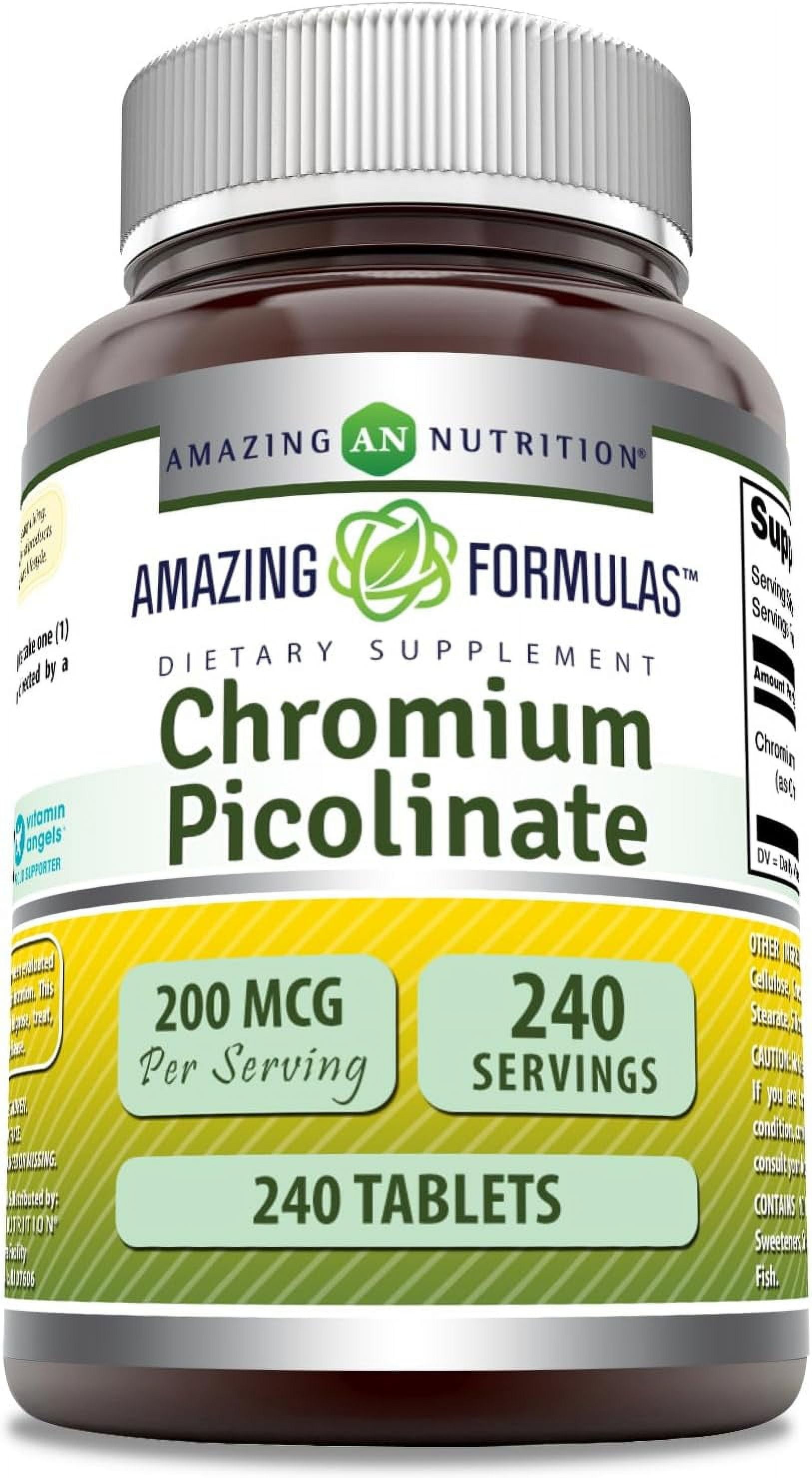 Amazing Formulas Chromium Picolinate 200 Mcg per Serving 240 Tablets ...