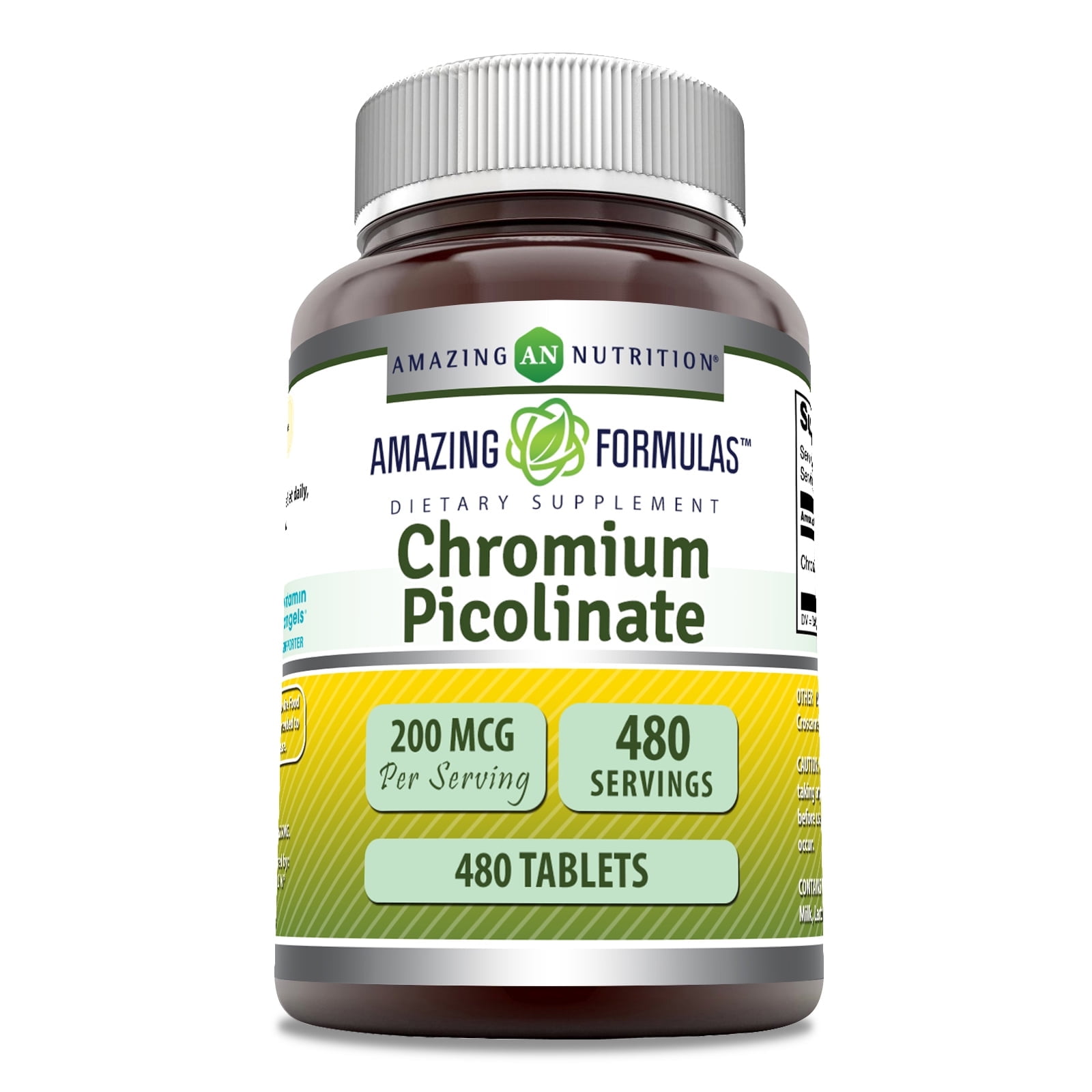 Amazing Formulas Chromium Picolinate 200mcg 480 Tablets Supplement ...
