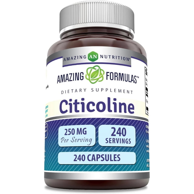 Amazing Formulas Citicoline 250 Mg Per Serving 240 Capsules Supplement ...