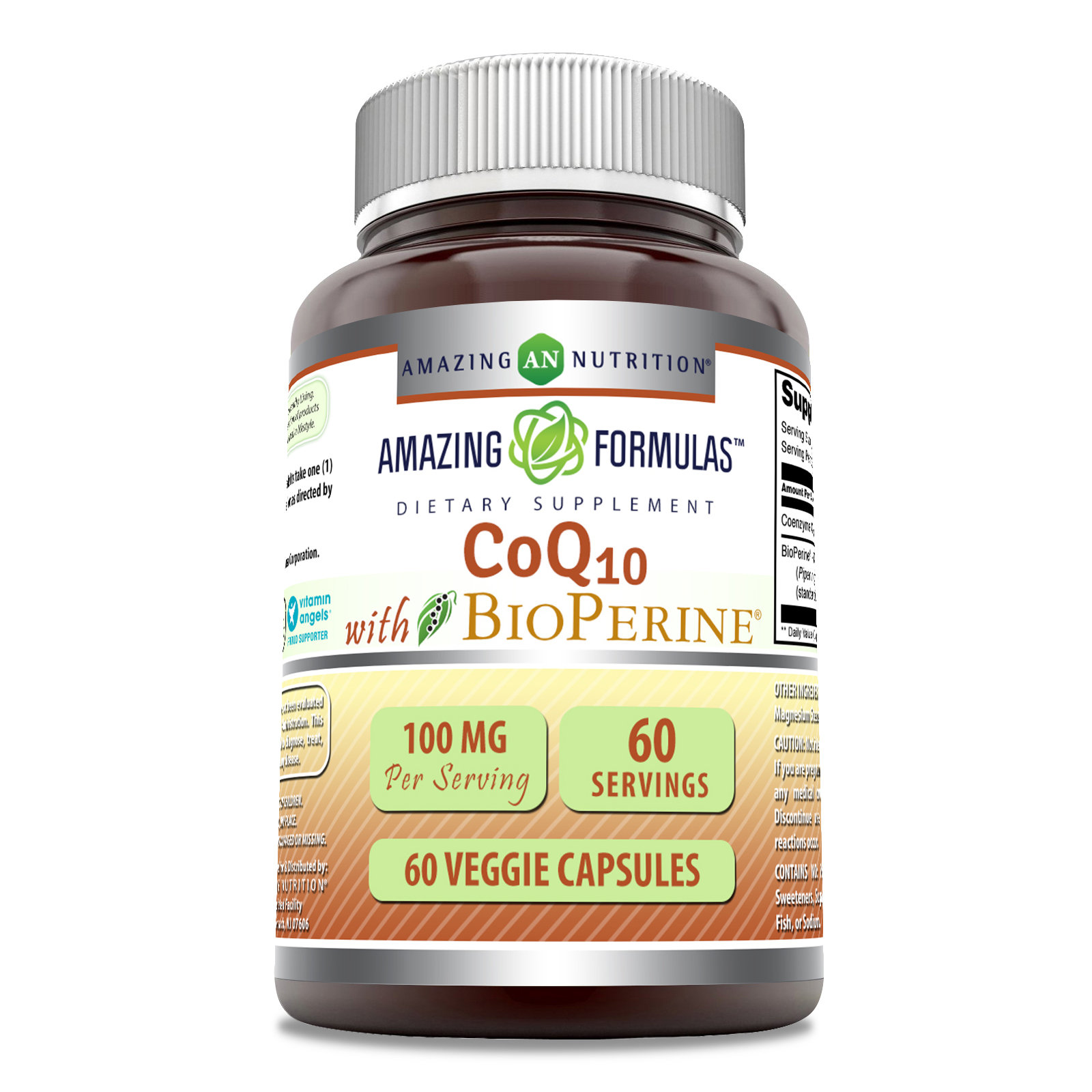 Amazing Formulas CoQ10 with Bioperine 100mg 60 Veggie Capsules | With ...