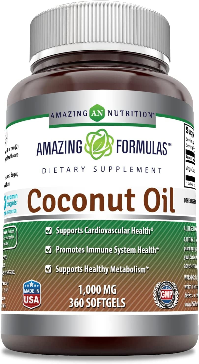 Amazing Formulas Virgin Coconut Oil Supplement - 1000 mg, 360 Softgel ...
