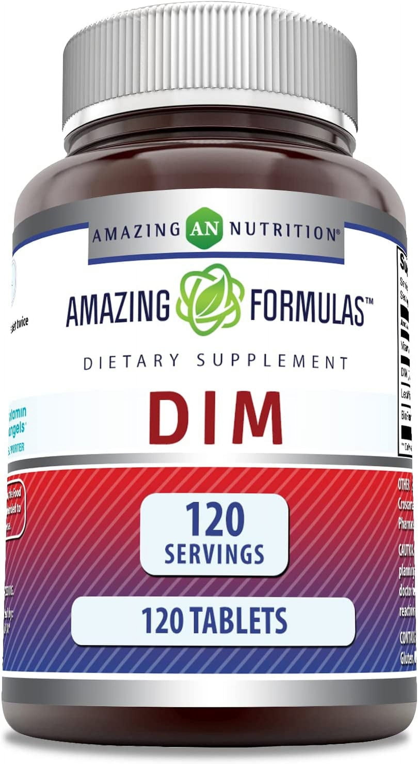 Amazing Formulas DIM Supplement, 100mg Diindolylmethane, 120 Tablets ...