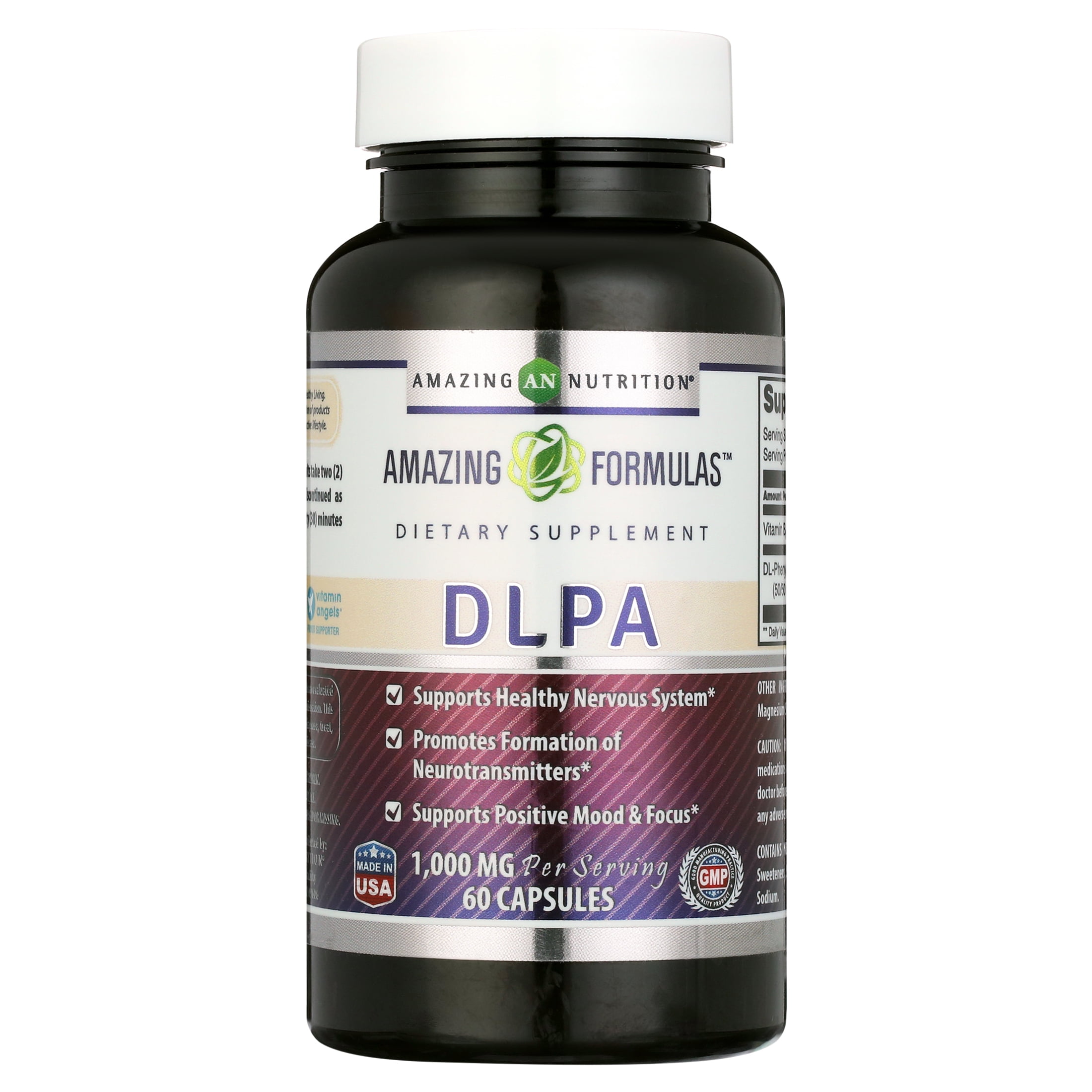 Amazing Formulas DLPA 1000 Mg Supplement, 60 Capsules, Made in USA - Walmart.com