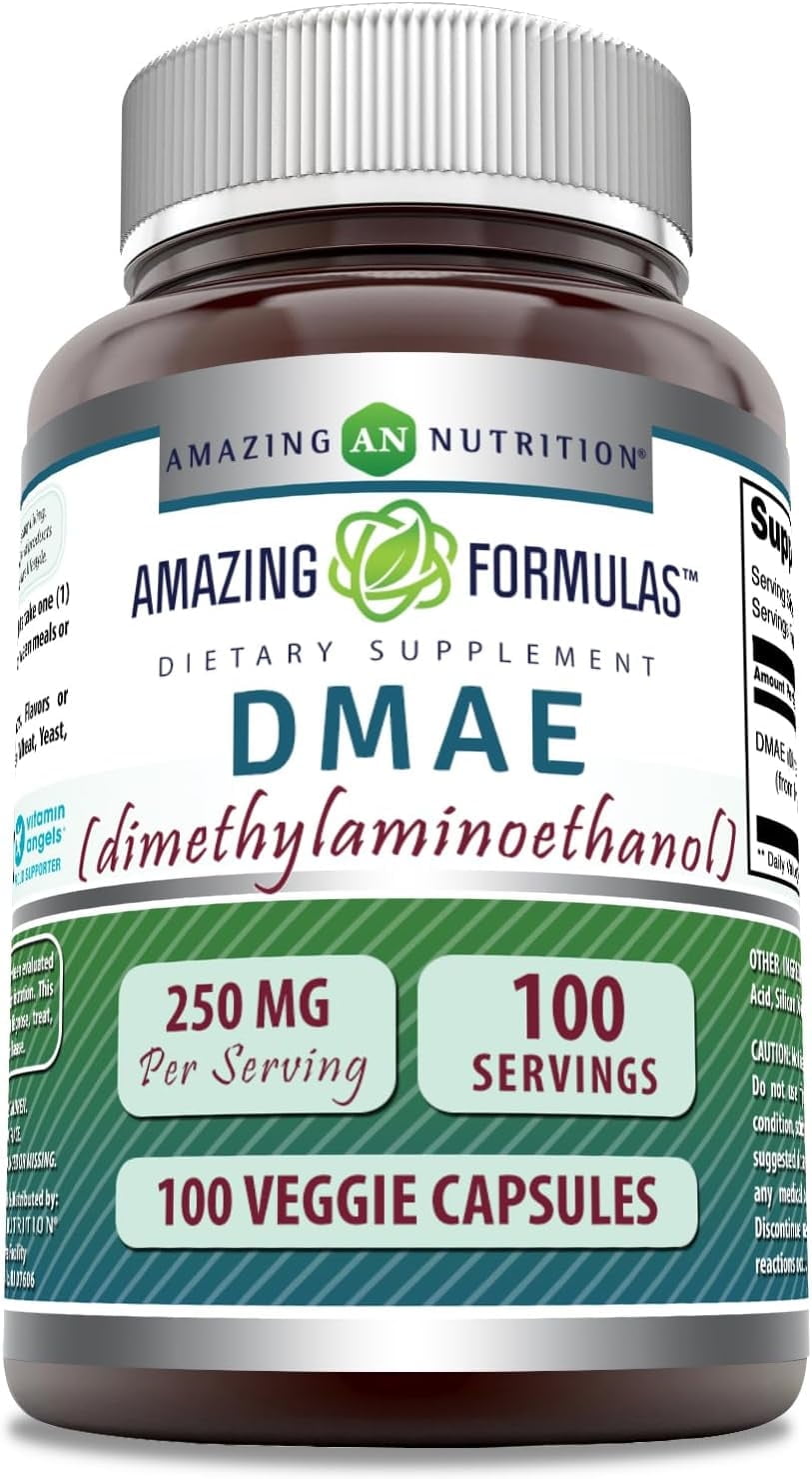 Amazing Formulas DMAE 250 Mg, 100 Veggie Capsules, Non-GMO, Gluten Free, Made in USA - Walmart.com