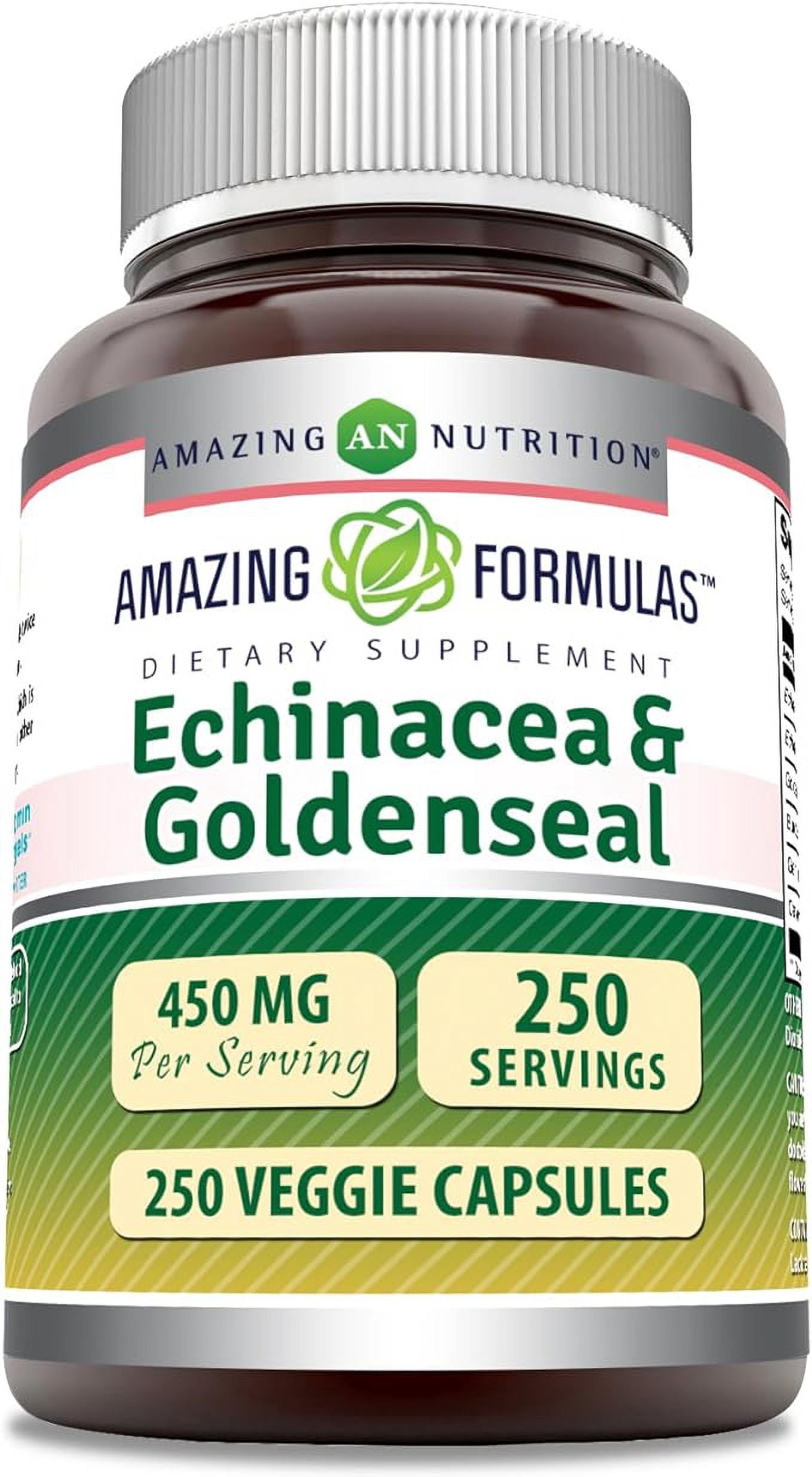Amazing Formulas Echinacea & Goldenseal Root 450 Mg 250 Capsules | Non ...