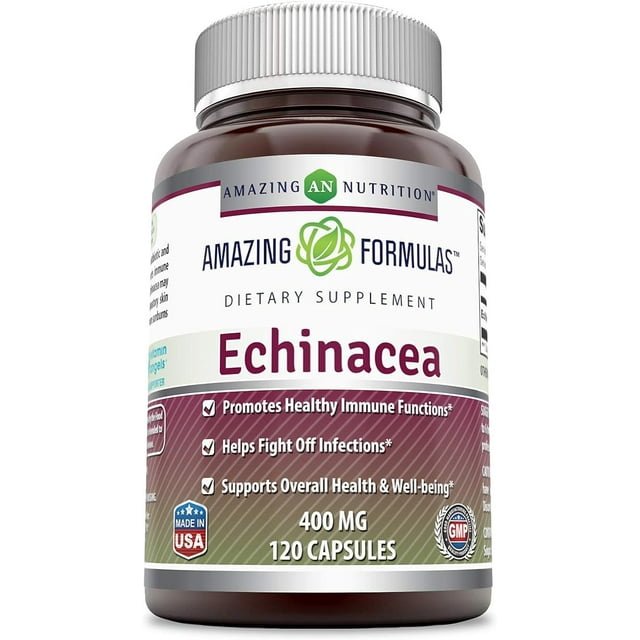Amazing Formulas Echinacea 400mg Supplement - 120 Non-GMO, Gluten Free ...