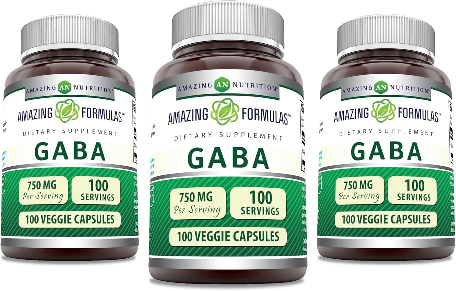 Amazing Formulas GABA 750 Mg per Serving 100 Veggie Capsules Supplement ...