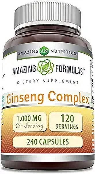 Amazing Formulas Ginseng Complex 1000mg of 4:1 Korean Ginseng Extract ...