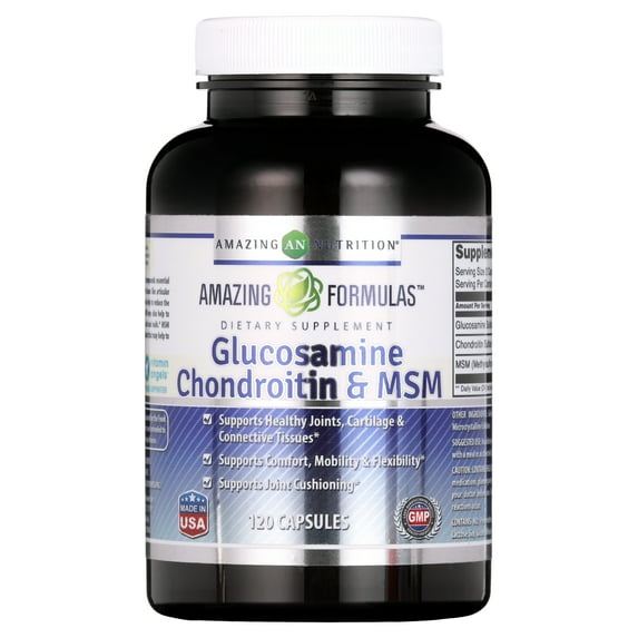 Amazing Formulas Glucosamine Chondroitin MSM Supplement 120 Capsules ...