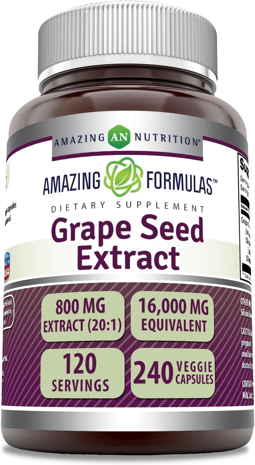 Amazing Formulas Grapeseed Extract 16000 mg per Serving 240 Veg ...