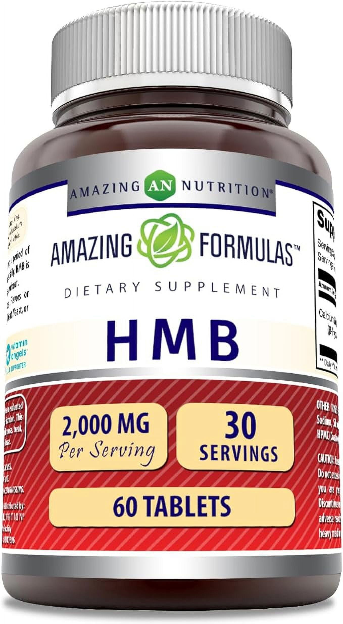 Amazing Formulas HMB 2000mg per Serving 60 Tablets Supplement | Non-GMO ...