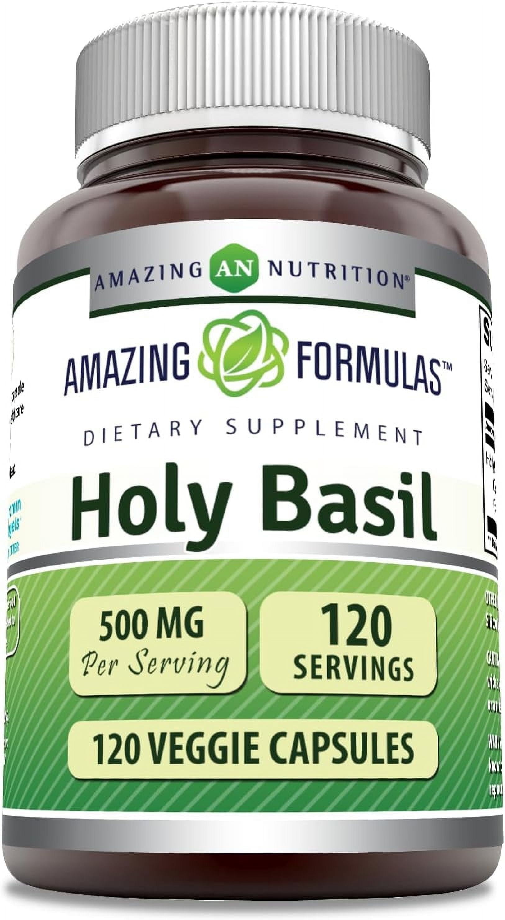 Amazing Formulas Holy Basil Supplement, 1000 Mg, 120 Veggie Capsules ...