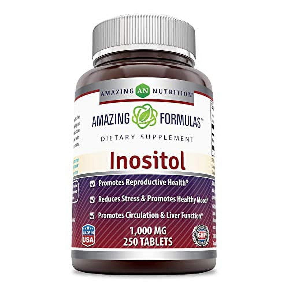 Amazing Formulas Inositol 1000 mg 250 Tablets Supplement | Non-GMO ...