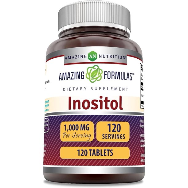 Amazing Formulas Inositol 1000mg 120 Tablets Supplement | Non GMO ...