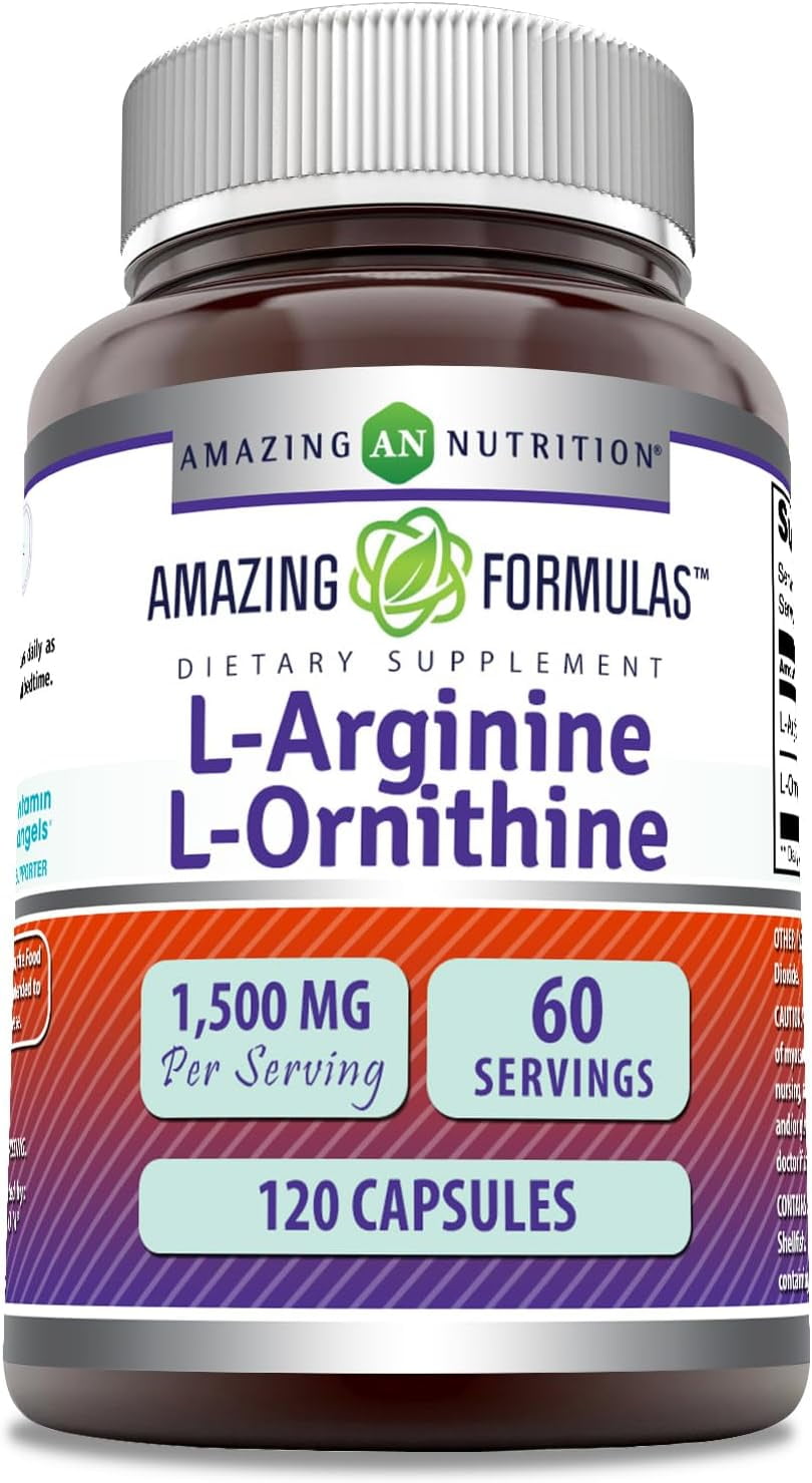 Amazing Formulas L-Arginine/L-Ornithine 1500 Mg Per Serving 120 ...