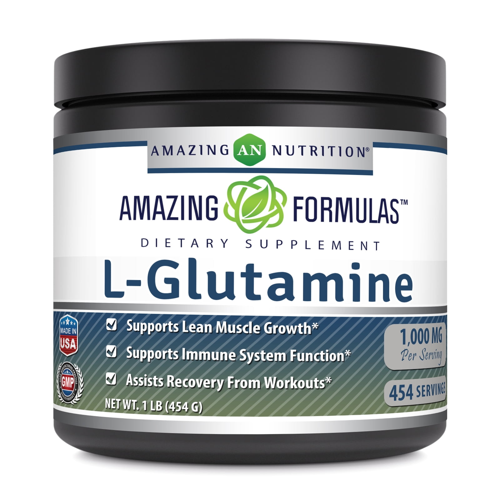 Amazing Formulas Perfect Amino L-Glutamine Powder Supplement, 1lb jar ...