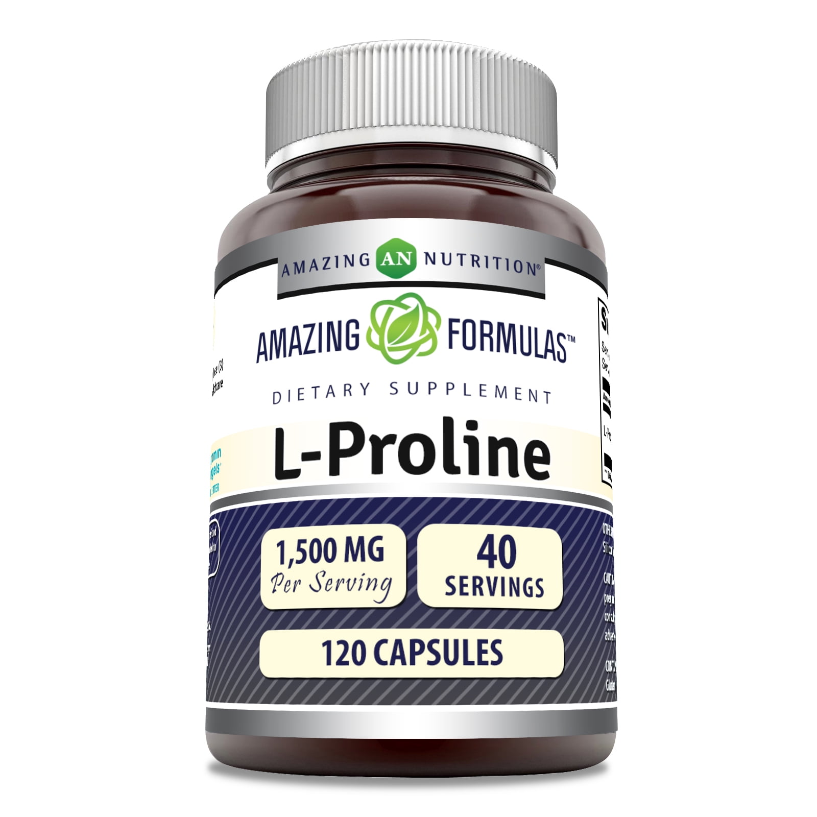Amazing Formulas L-Proline 500mg Amino Acid Supplement, 120 Capsules ...