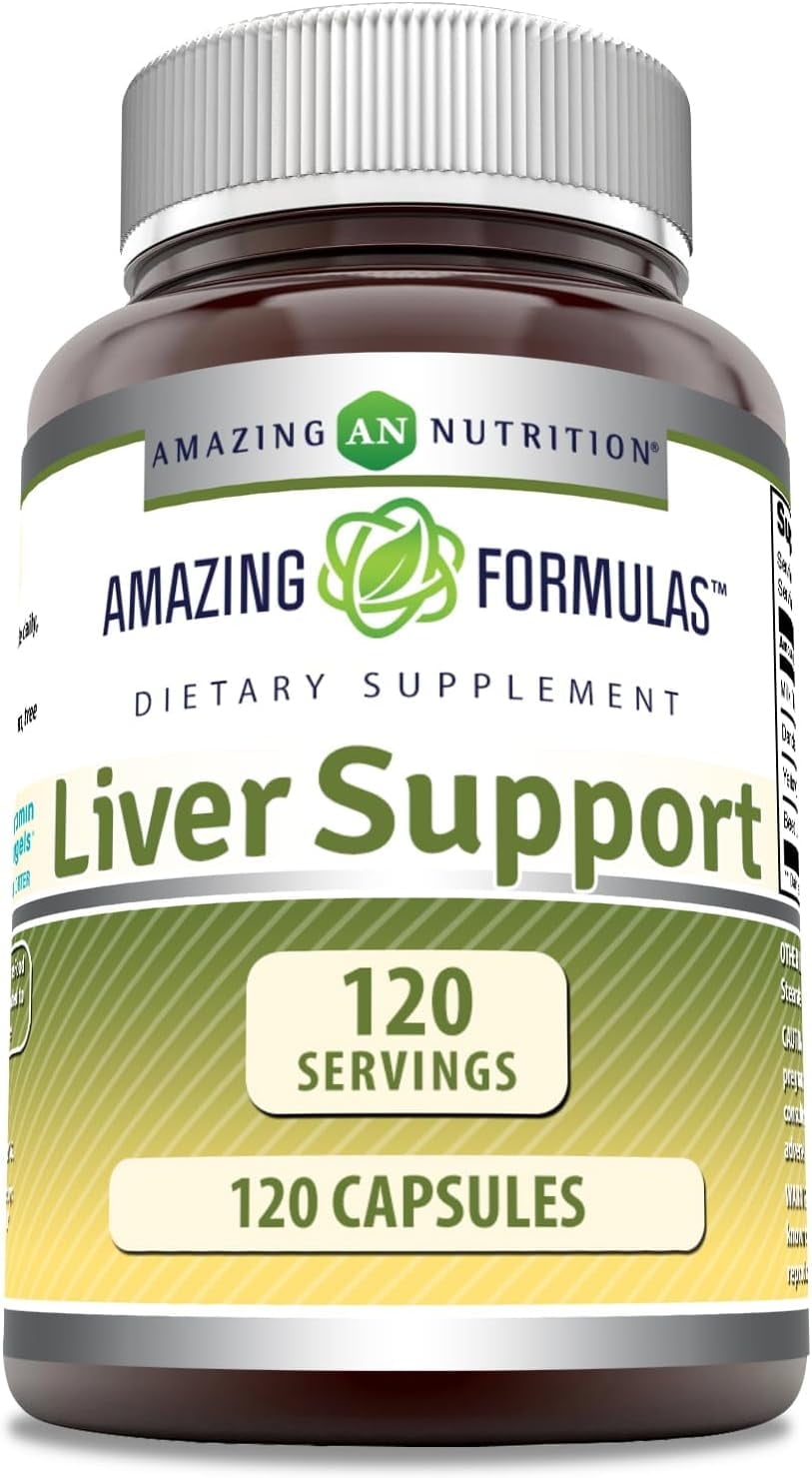 Amazing Formulas Liver Support Supplement, 120 Capsules, Milk Thistle ...
